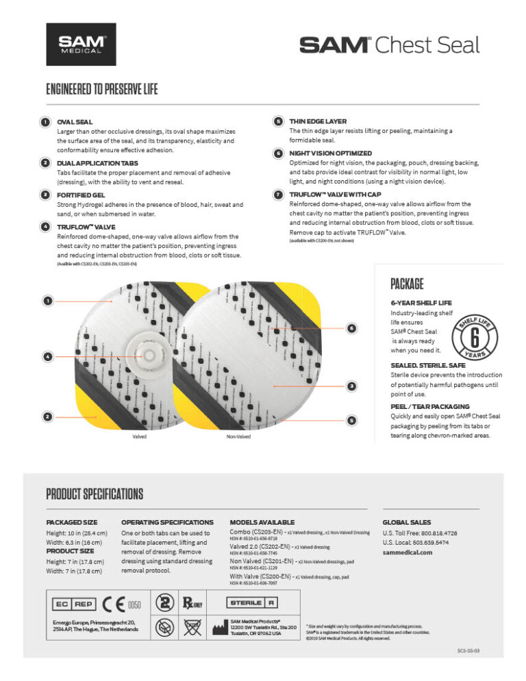 SAM Chest Seal Non-Valved – MedSoc Tactical Equipment